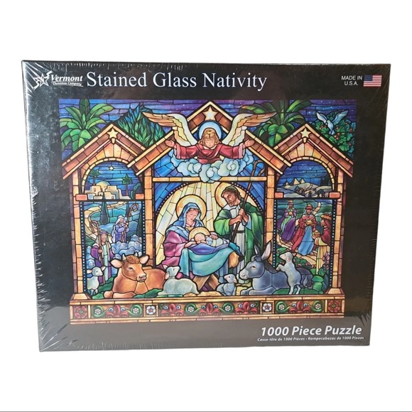 Vermont Christmas Company | Other | Vermont Christmas Company Stained Glass Nativity Jigsaw ...